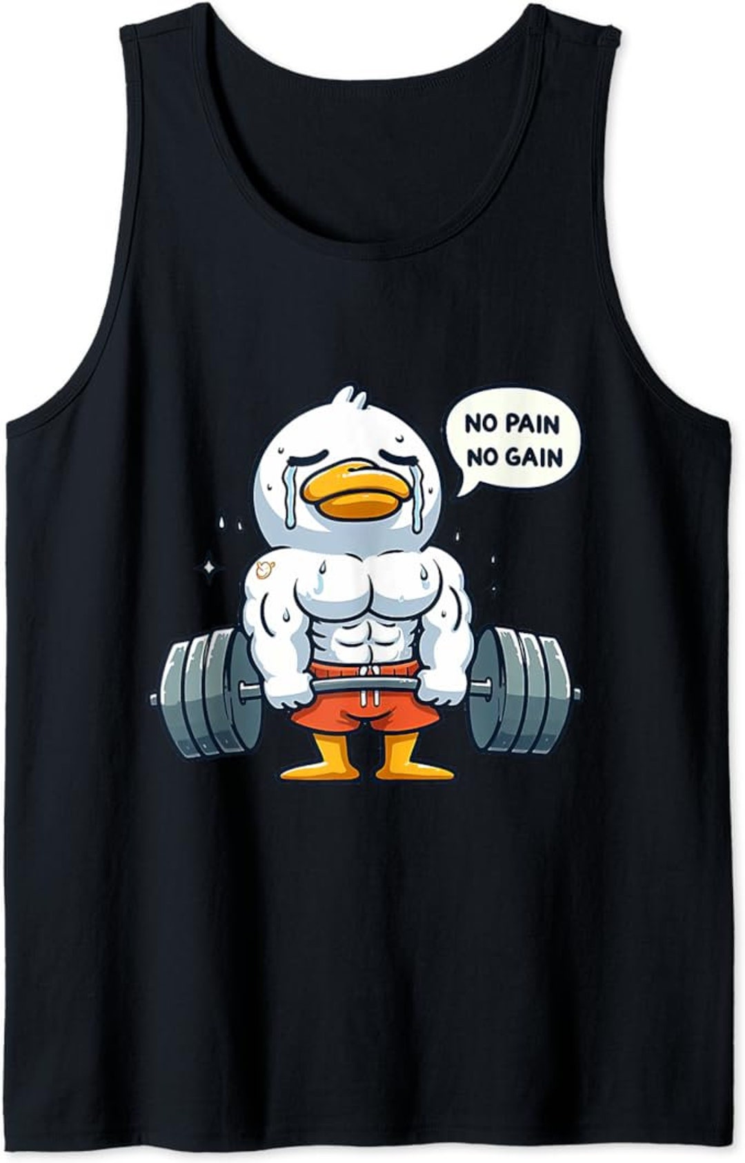 PNG No Pain No Gain Funny Duck, Gym Workout & Fitness Training Digital ...