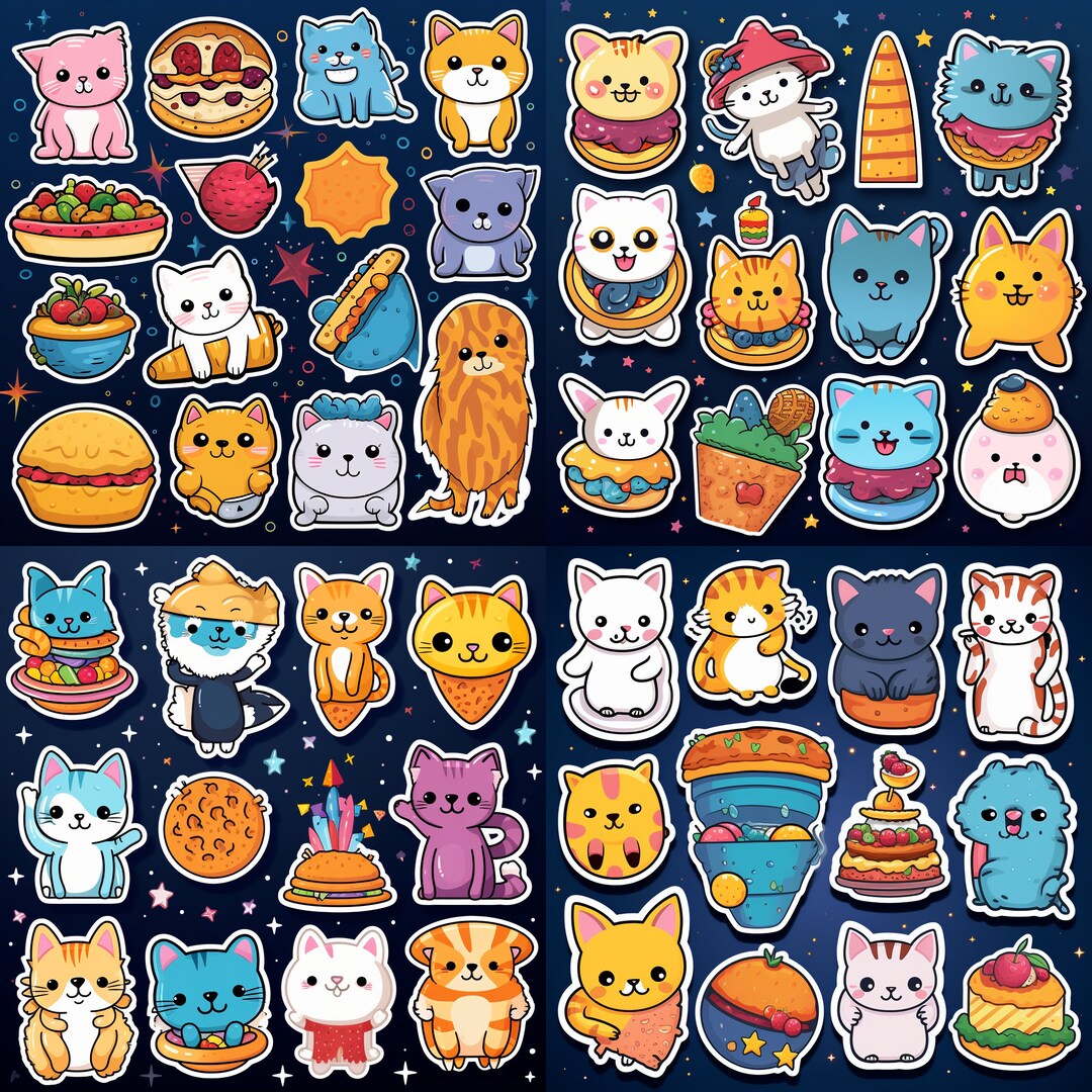 Cute Cat Stickers - Etsy