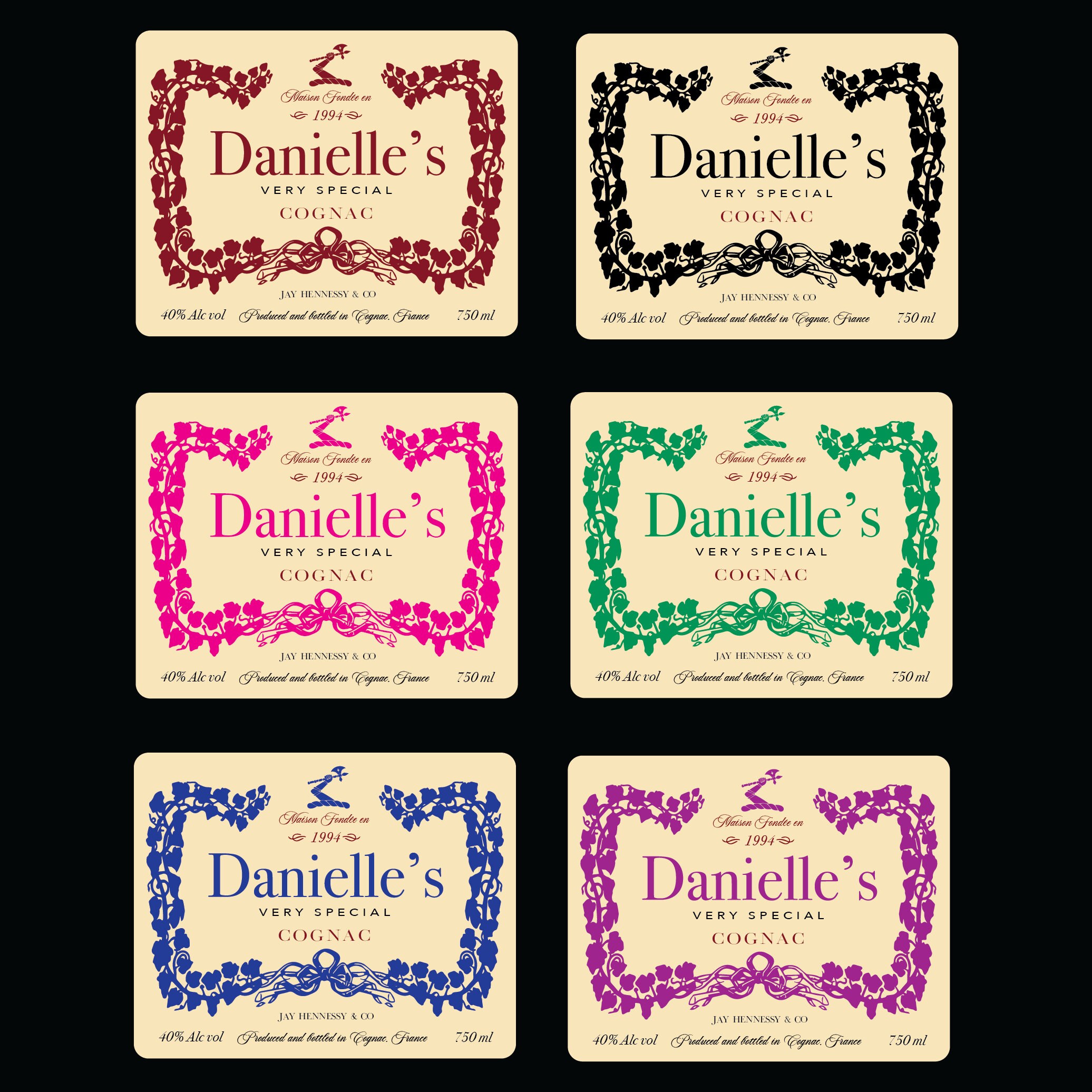 Custom Cognac Inspired Bottle Label Digital Download Only for Birthday ...