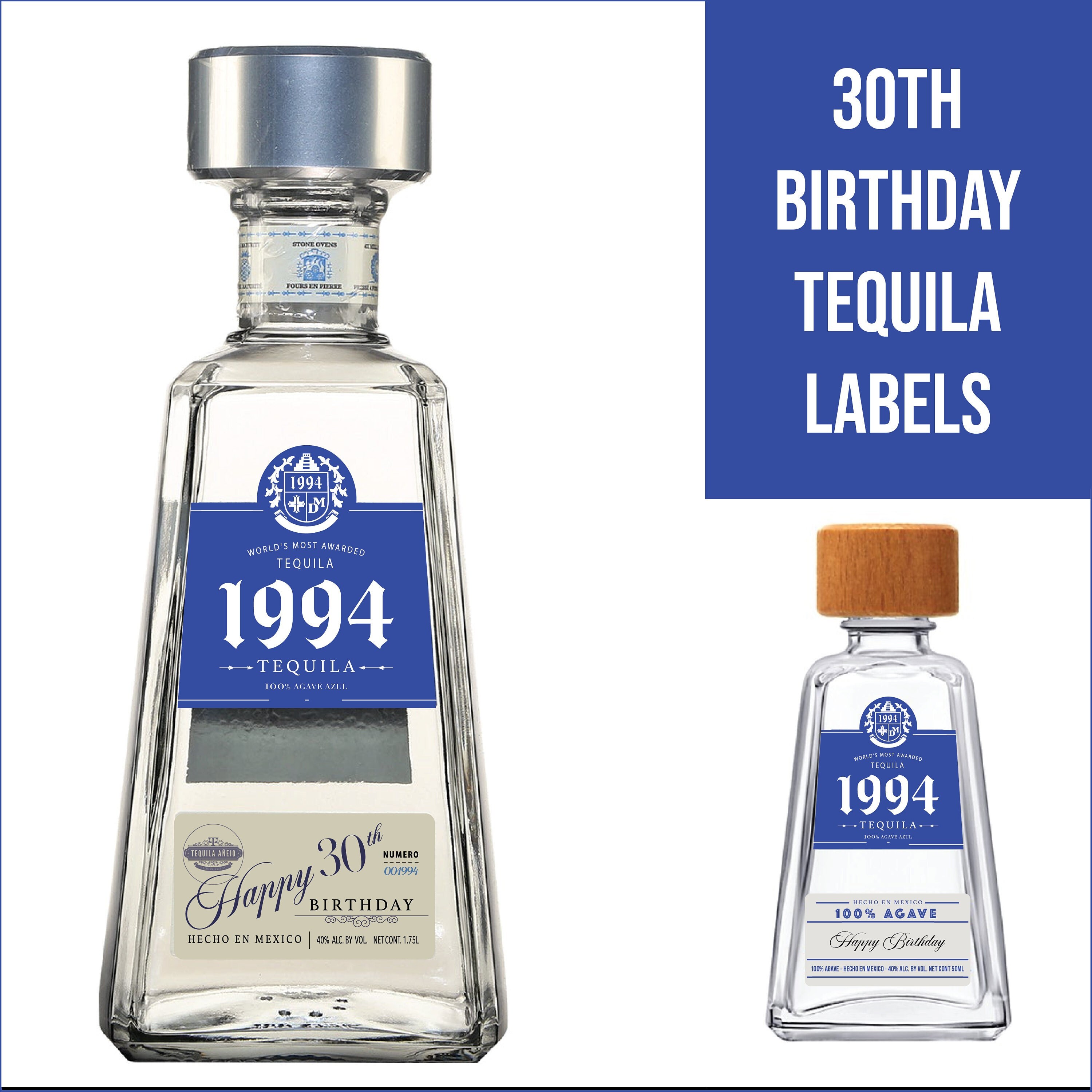 Tequila Bottle Label Instant Digital Download Only for Milestone 30th ...