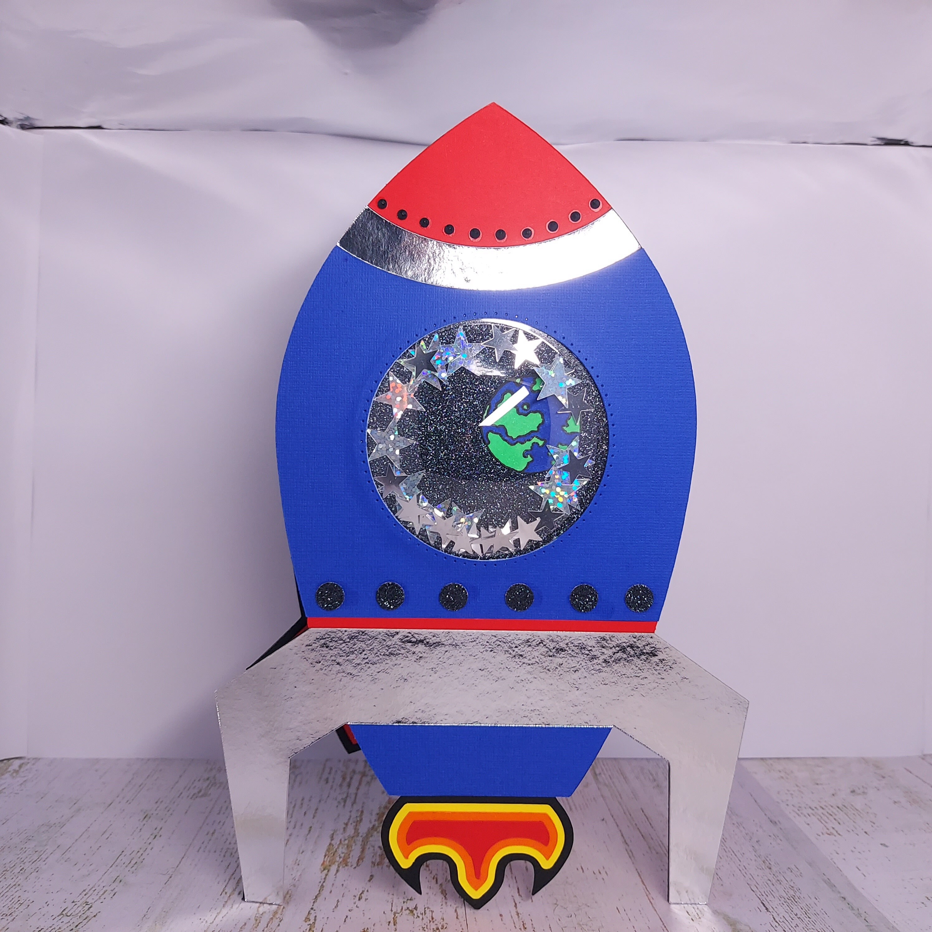 Rocket Birthday Card, Handmade, Shaker Card, Rocket, Space, Outer Space ...