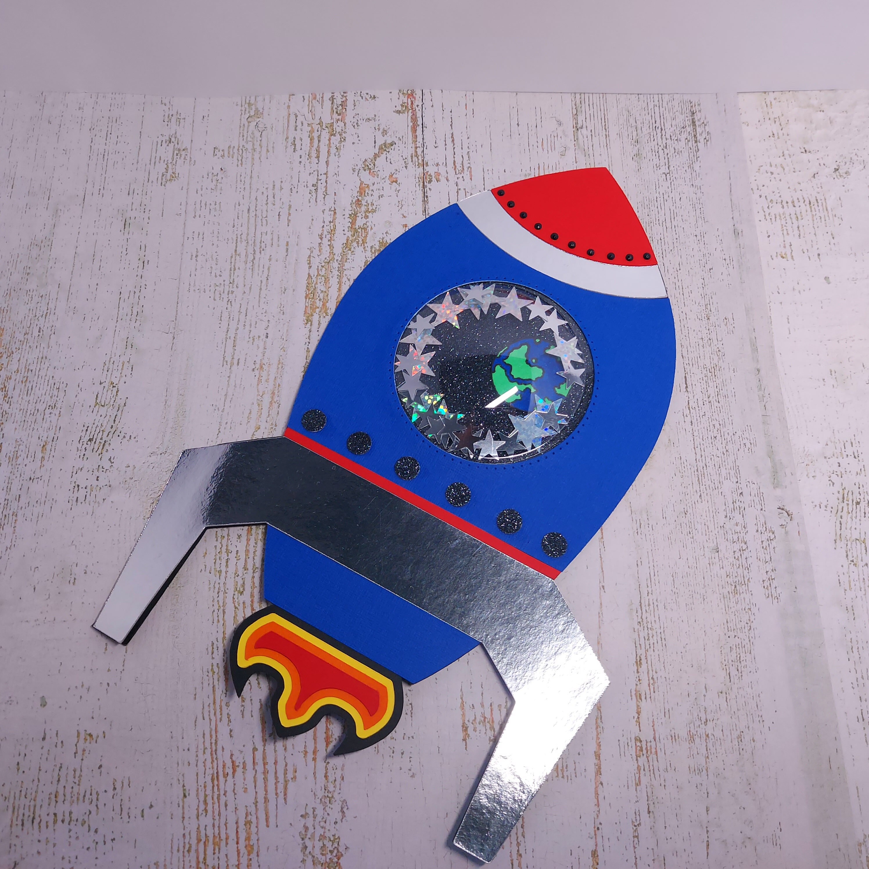 Rocket Birthday Card, Handmade, Shaker Card, Rocket, Space, Outer Space ...