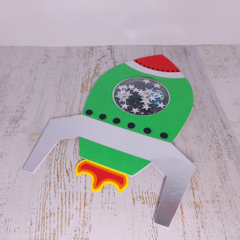 Rocket Birthday Card, Handmade, Shaker Card, Rocket, Space, Outer Space ...