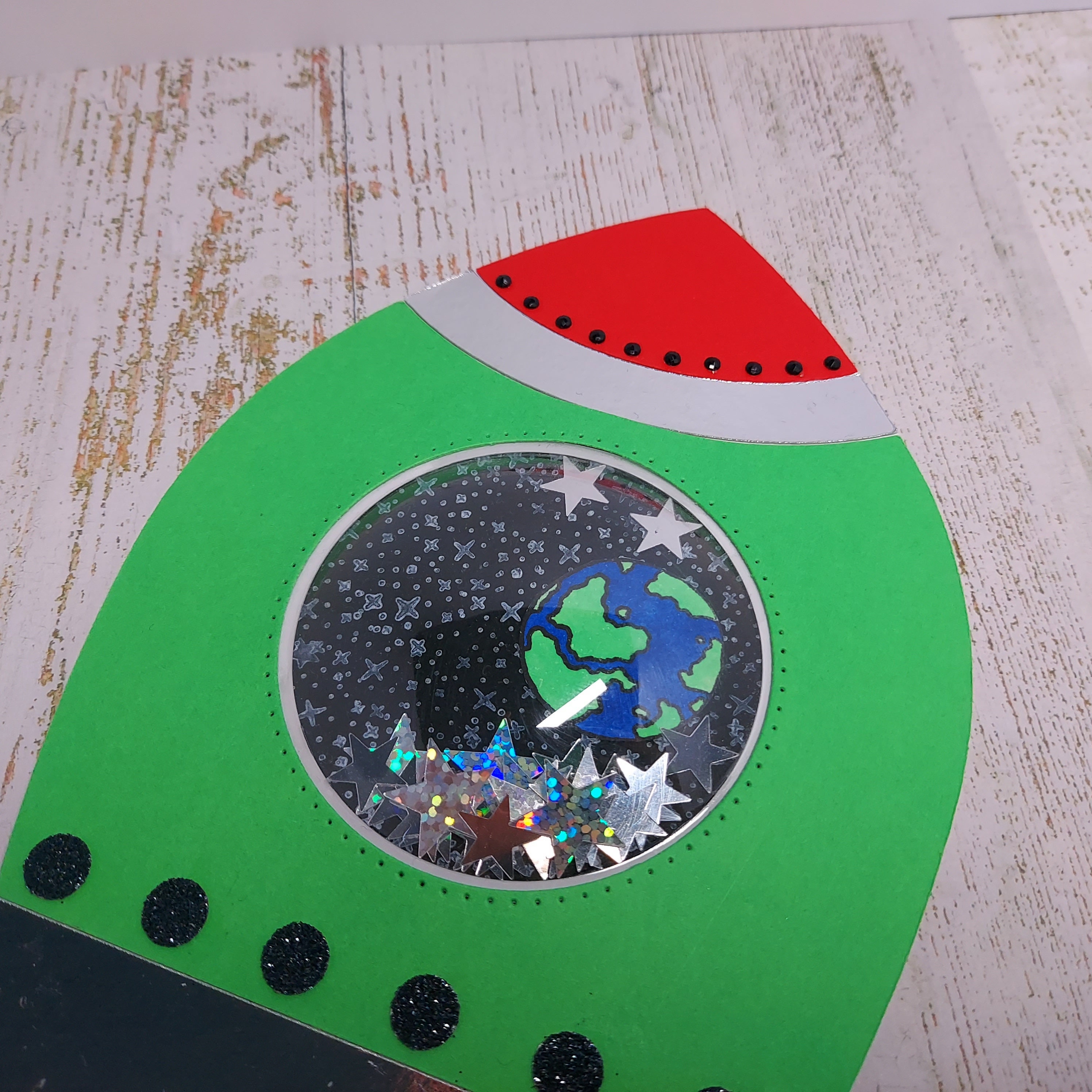 Rocket Birthday Card, Handmade, Shaker Card, Rocket, Space, Outer Space ...