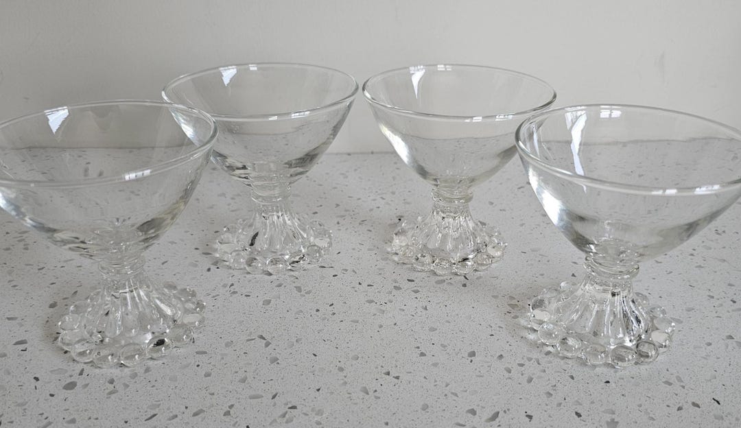 Set of 6 Vintage Anchor Hocking Boopie Footed Sherbet Clear Glass - Etsy