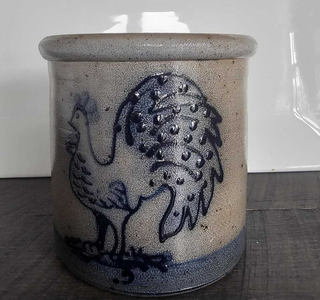 Rowe Pottery Works Crock, Rooster, 1991 - Etsy