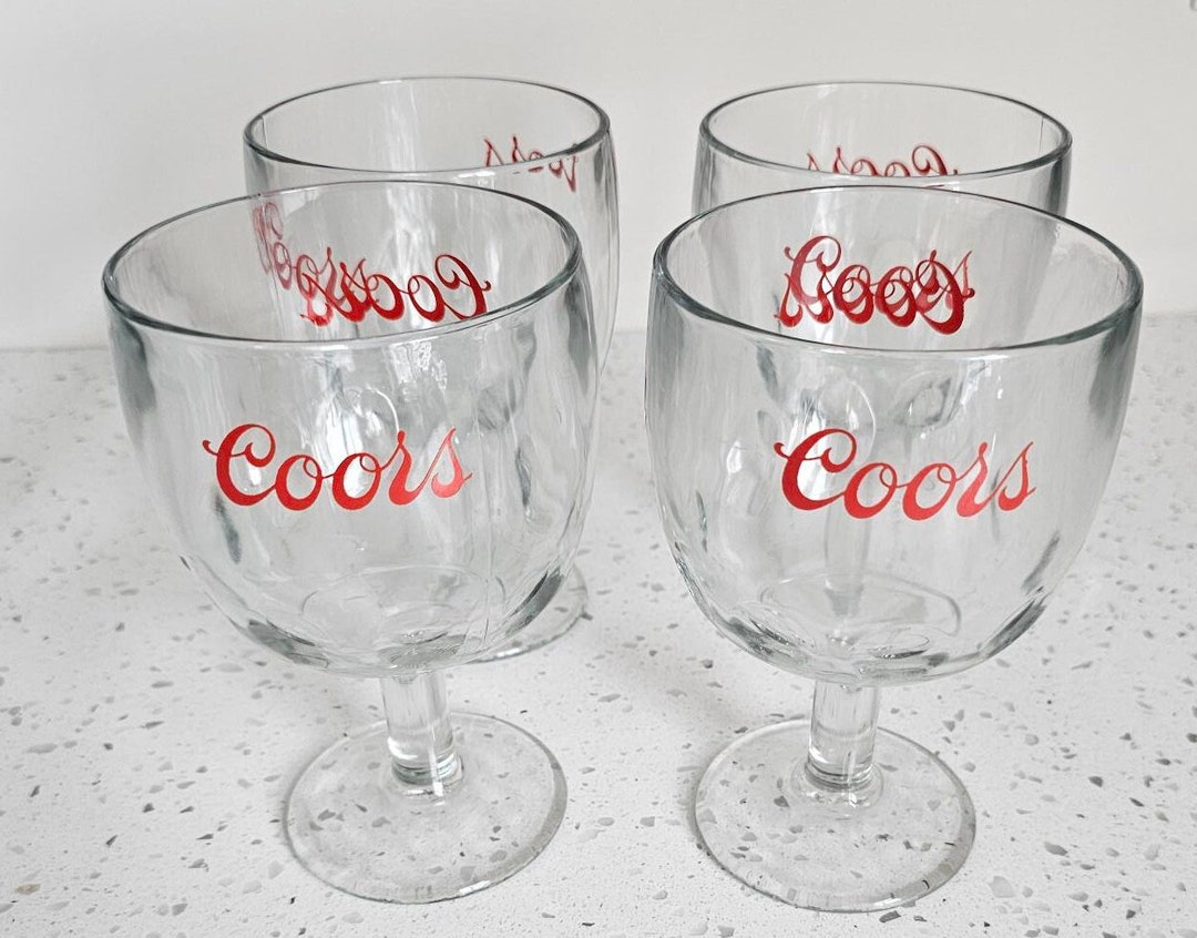 Set of 4, Vintage Coors Heavy Stemmed Beer Goblets - Etsy