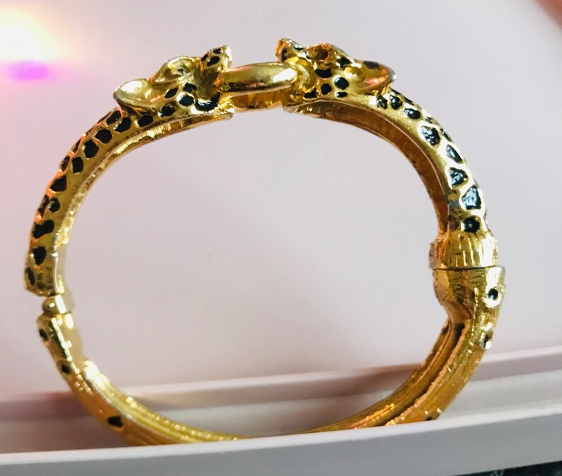 Signed Nicky Butler Double Panther Head Gold Tone Bangle - Etsy