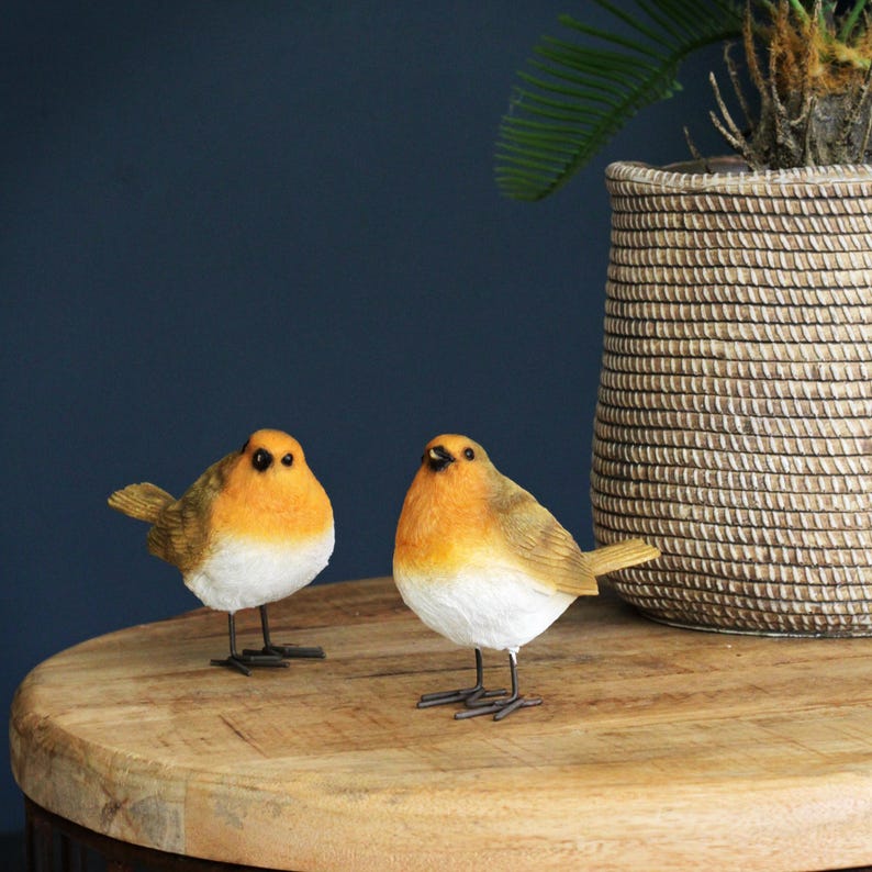Set of 2 Robin Ornaments - Etsy UK