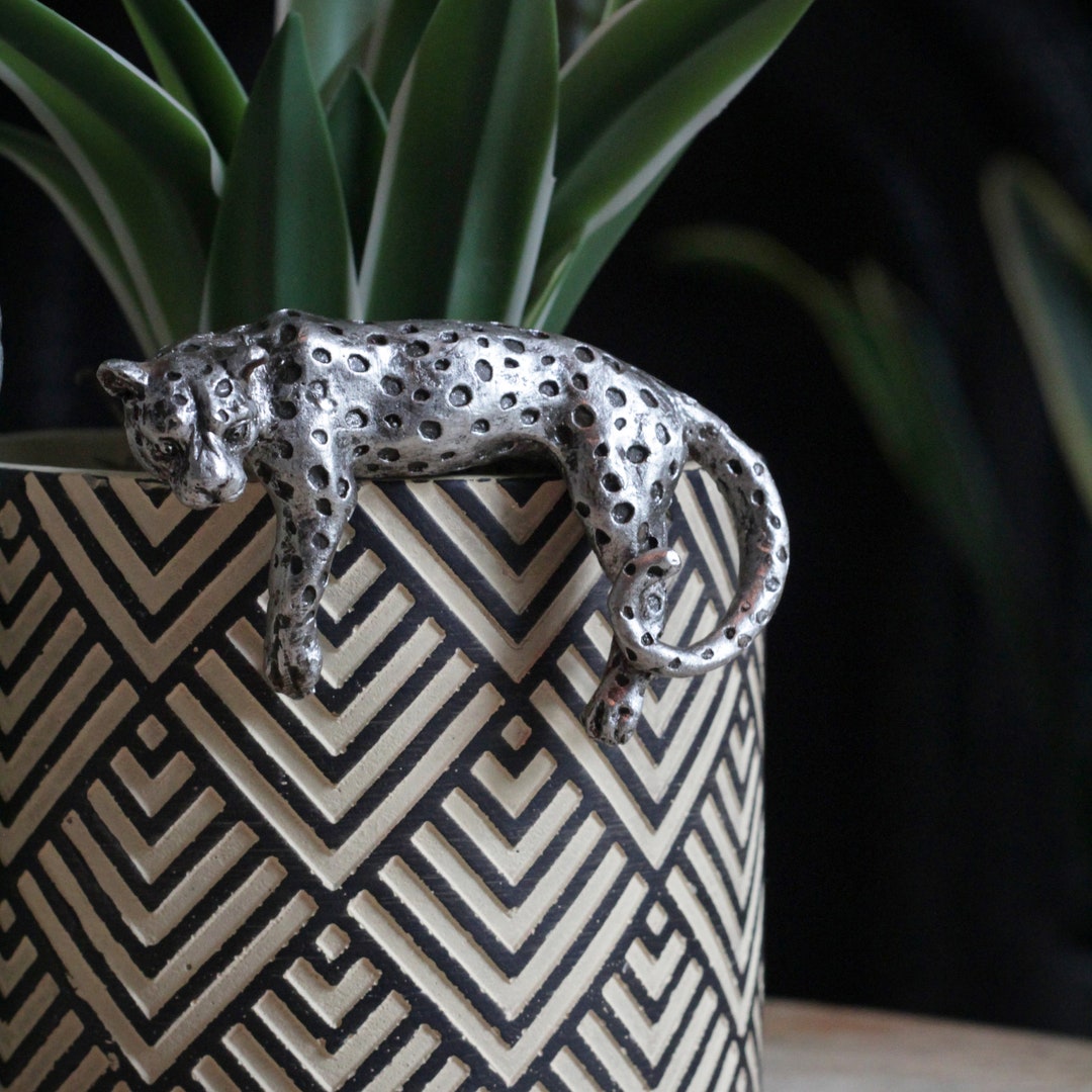 Silver Leopard Pot Hanger - Etsy