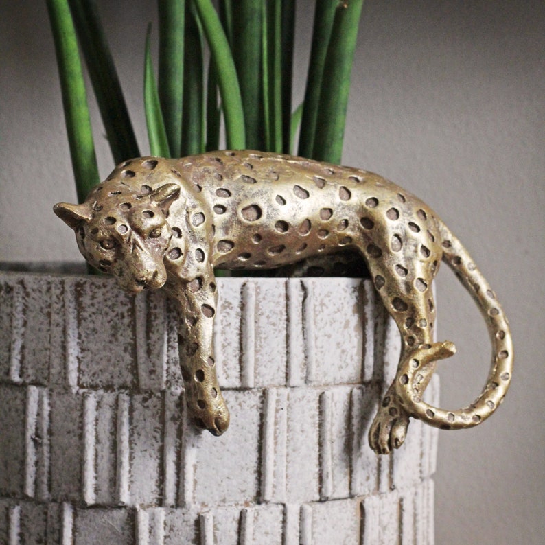 Large Gold Leopard Pot Hanger - Etsy