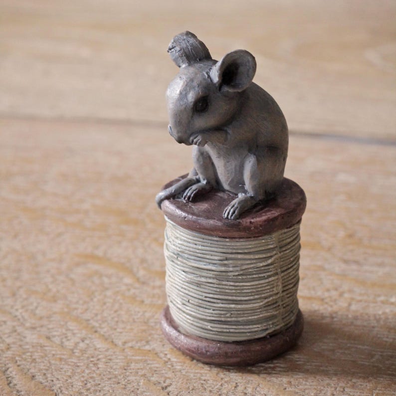 Mini Mouse on Cotton Reel Ornament - Etsy