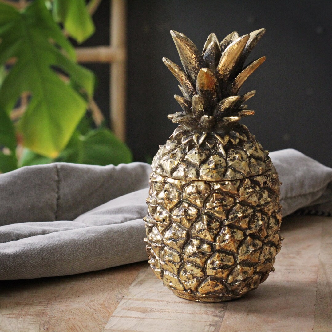 Gold Pineapple Storage Pot - Etsy