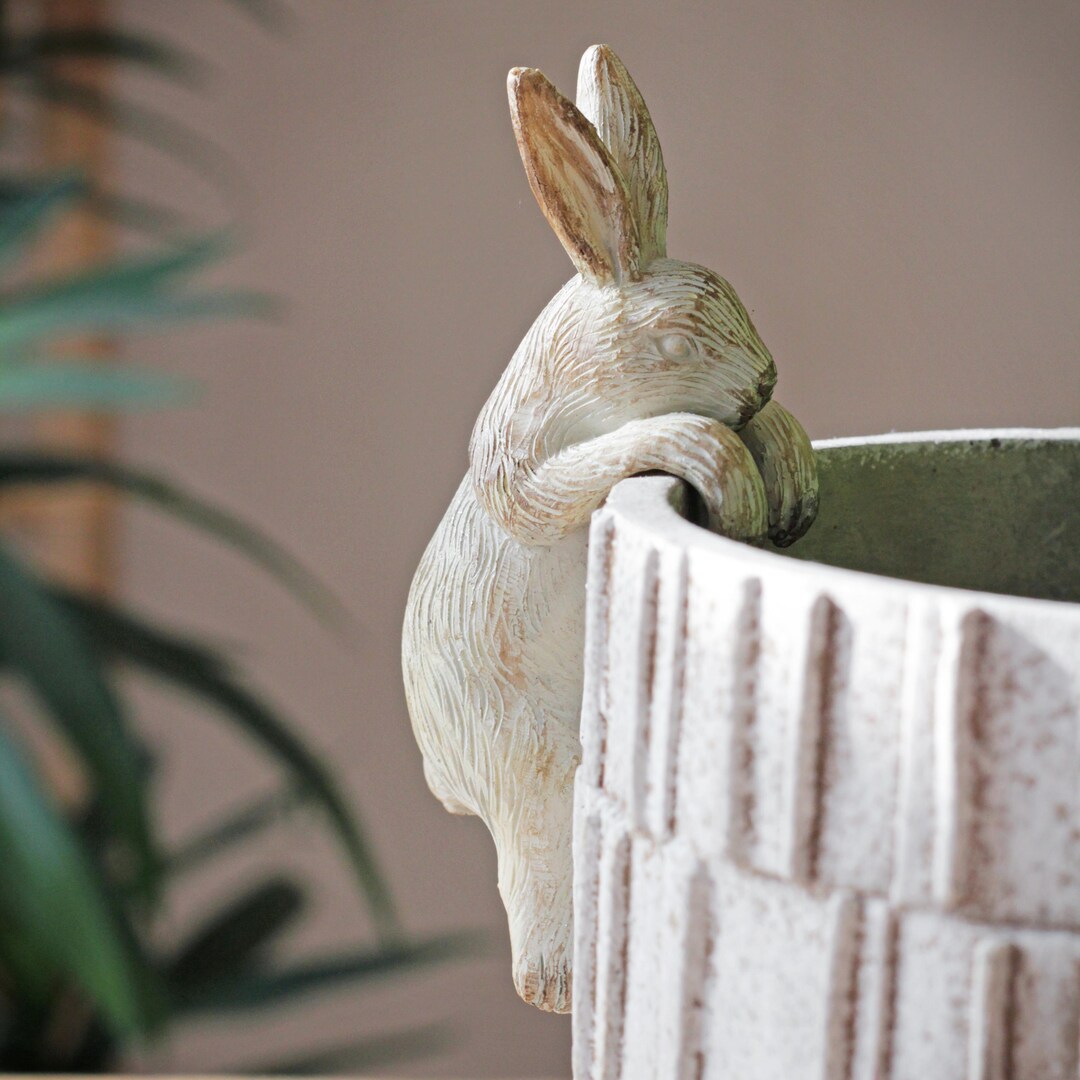 White Hare Pot Hanger - Etsy