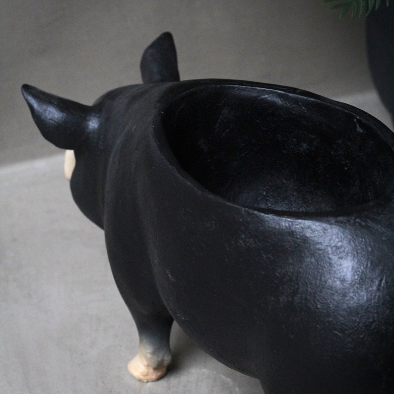 Black Pig Plant Pot, Pig Planter - Etsy