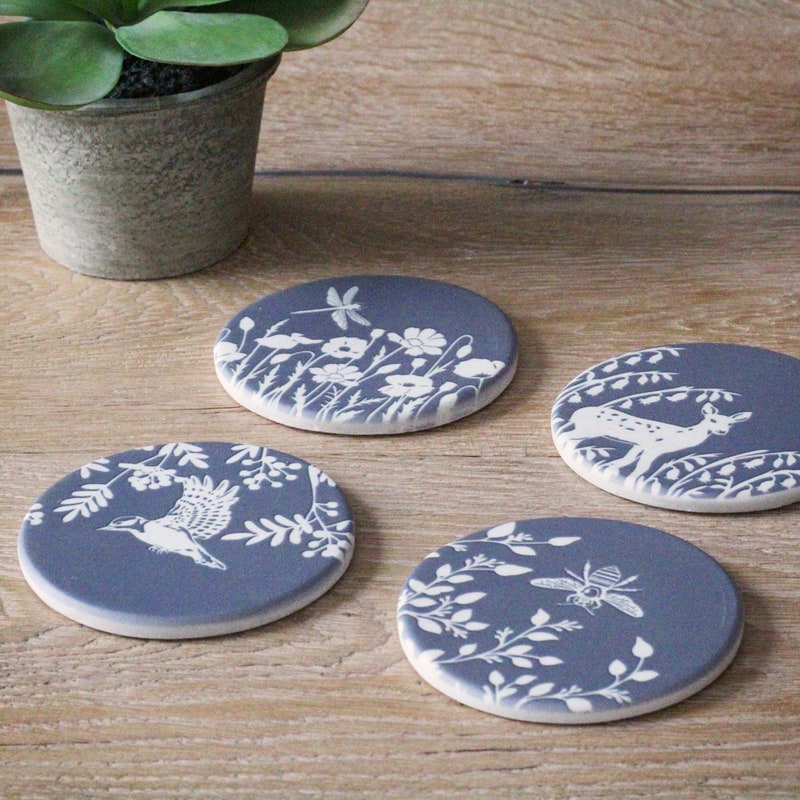 Gray Coasters - Etsy