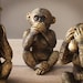 Set of Bronze 'evil' Monkey Ornaments - Etsy UK