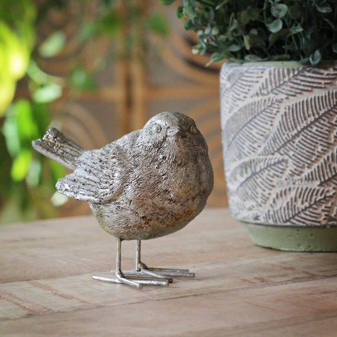 Silver Robin Bird Ornament - Etsy
