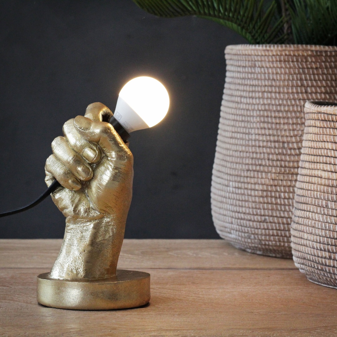 Gold Hand Lamp - Etsy