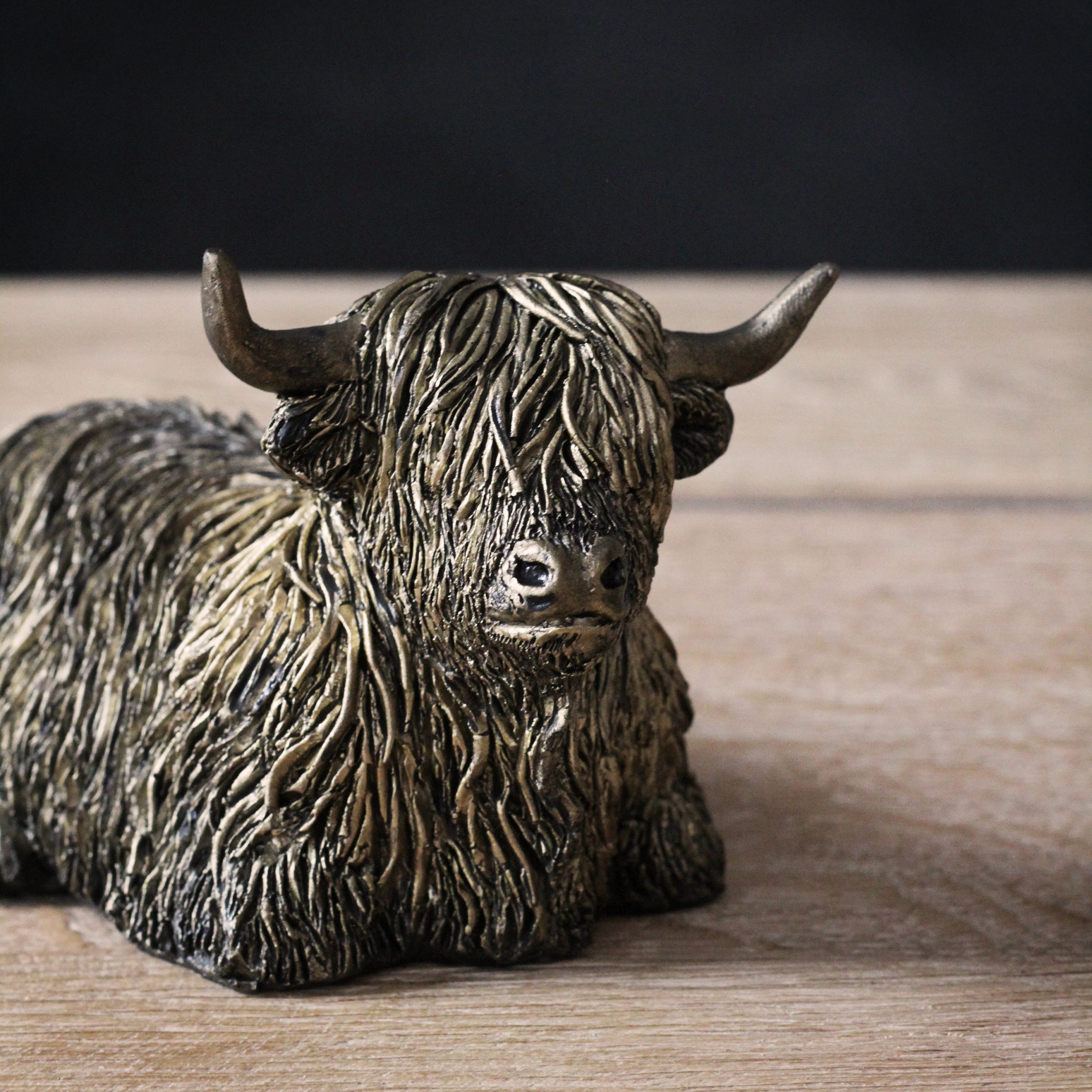 Sitting Down Bronze Highland Cow Ornament - Etsy