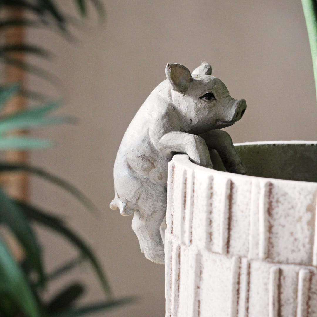 Grey Pig Pot Hanger - Etsy