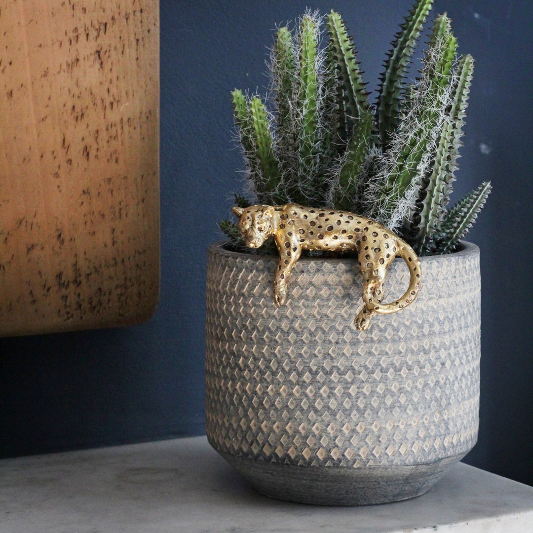 Gold Leopard Pot Hanger - Etsy