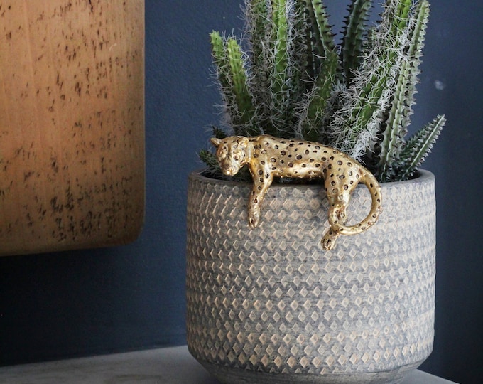Safari Cheetah Hanging Planter Ceramic and Jute Rope Plant Sustainable ...