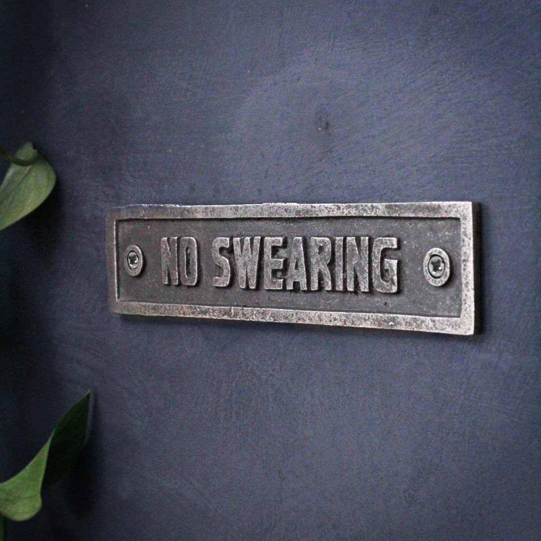Metal NO SWEARING Wall Sign, Plaque - Etsy