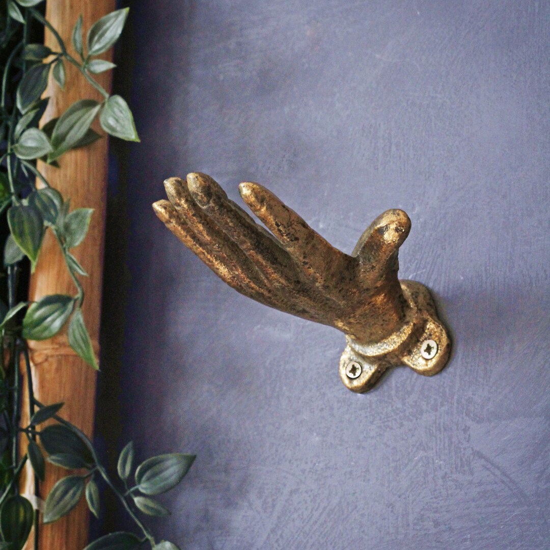 Gold Metal Hand Wall Ornament - Etsy