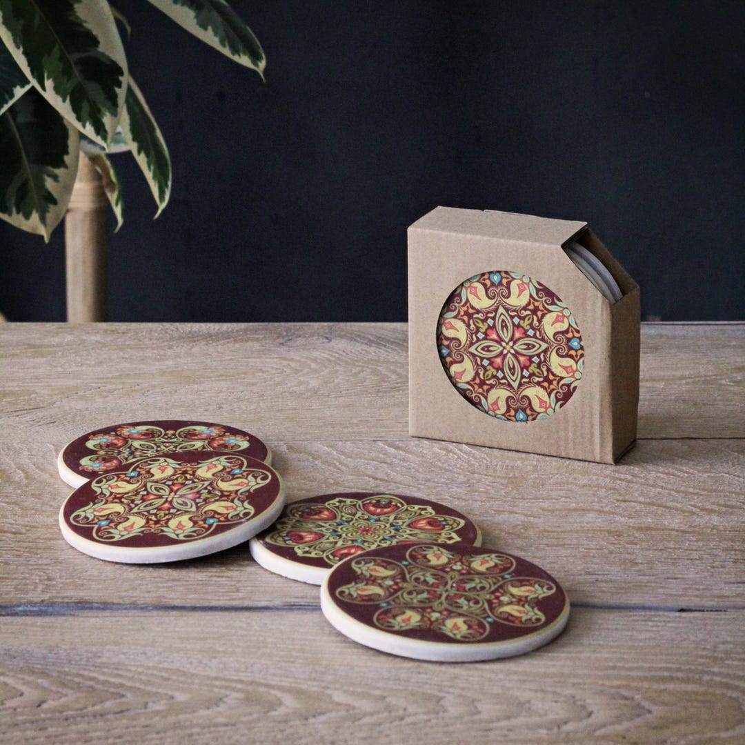 Set of 4 'moroccan' Style Coasters - Etsy