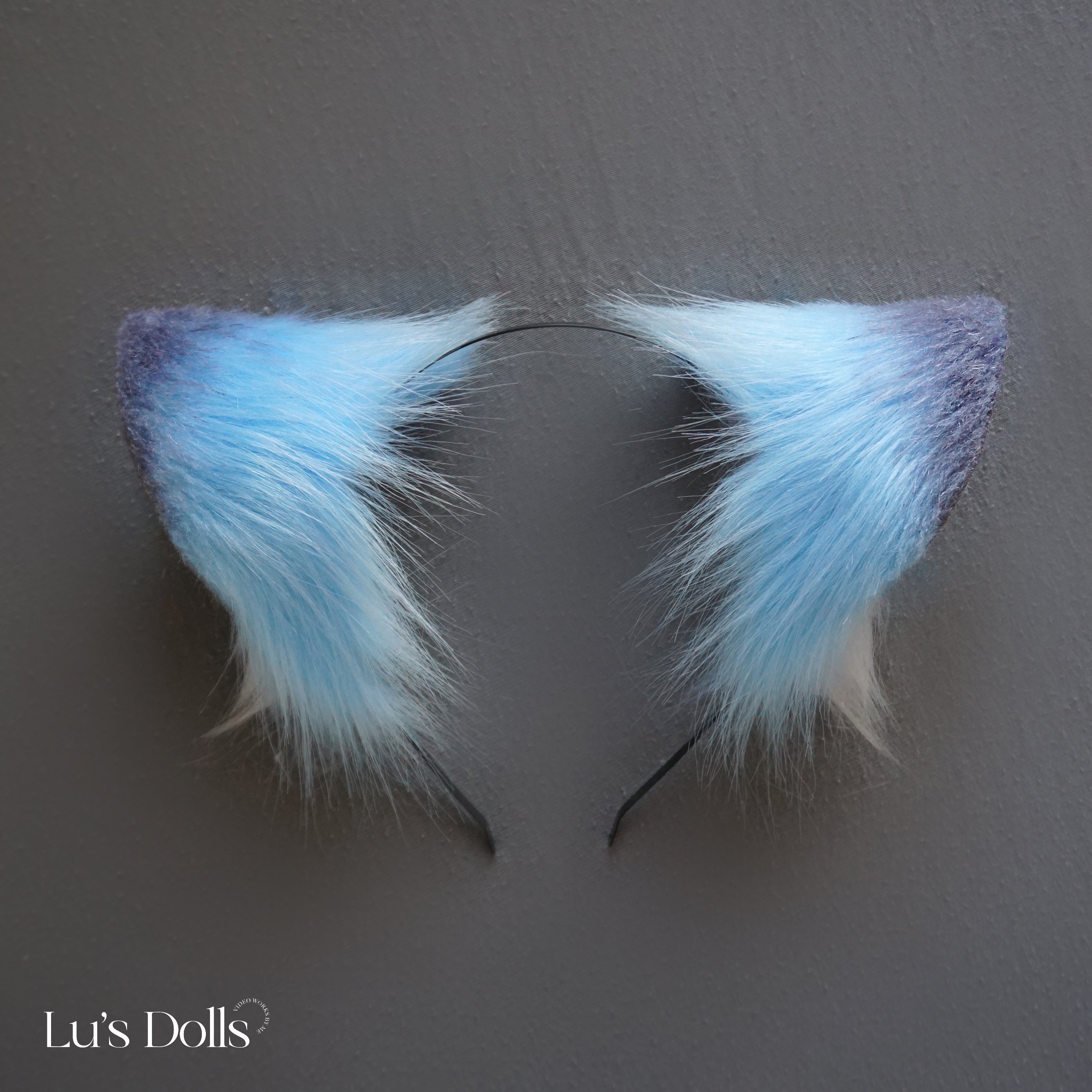 Cat Cos Ears, 3D Blue Magical Ear Simulation Fox Wolf, Furry Cosplaying ...