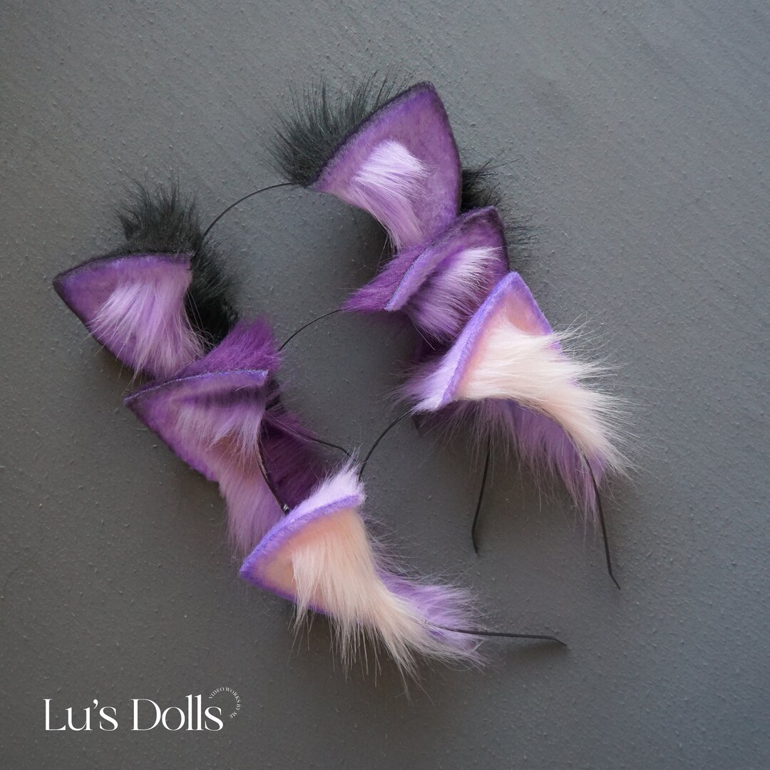 Cat Cos Ears Purple Magical Animal Hair Band, Cosplaying Simulation ...