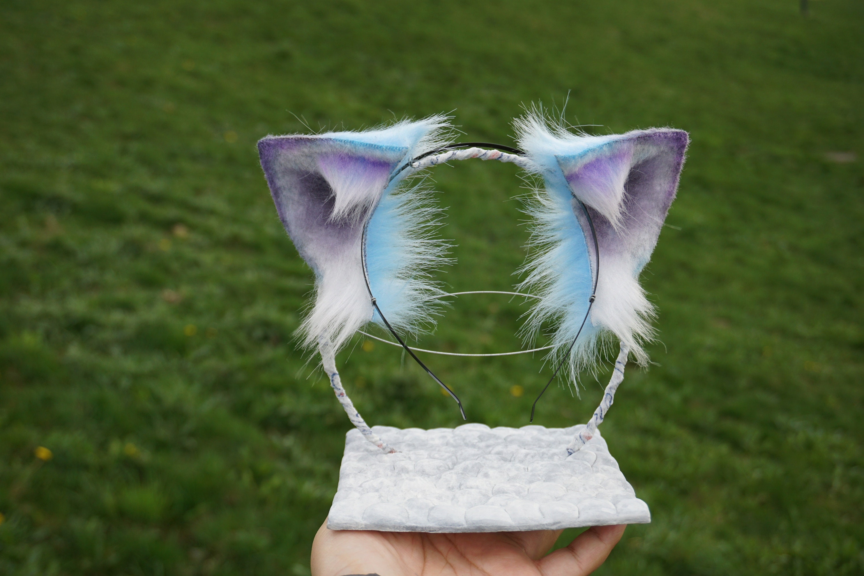 Cat Cos Ears, 3D Blue Magical Ear Simulation Fox Wolf, Furry Cosplaying ...