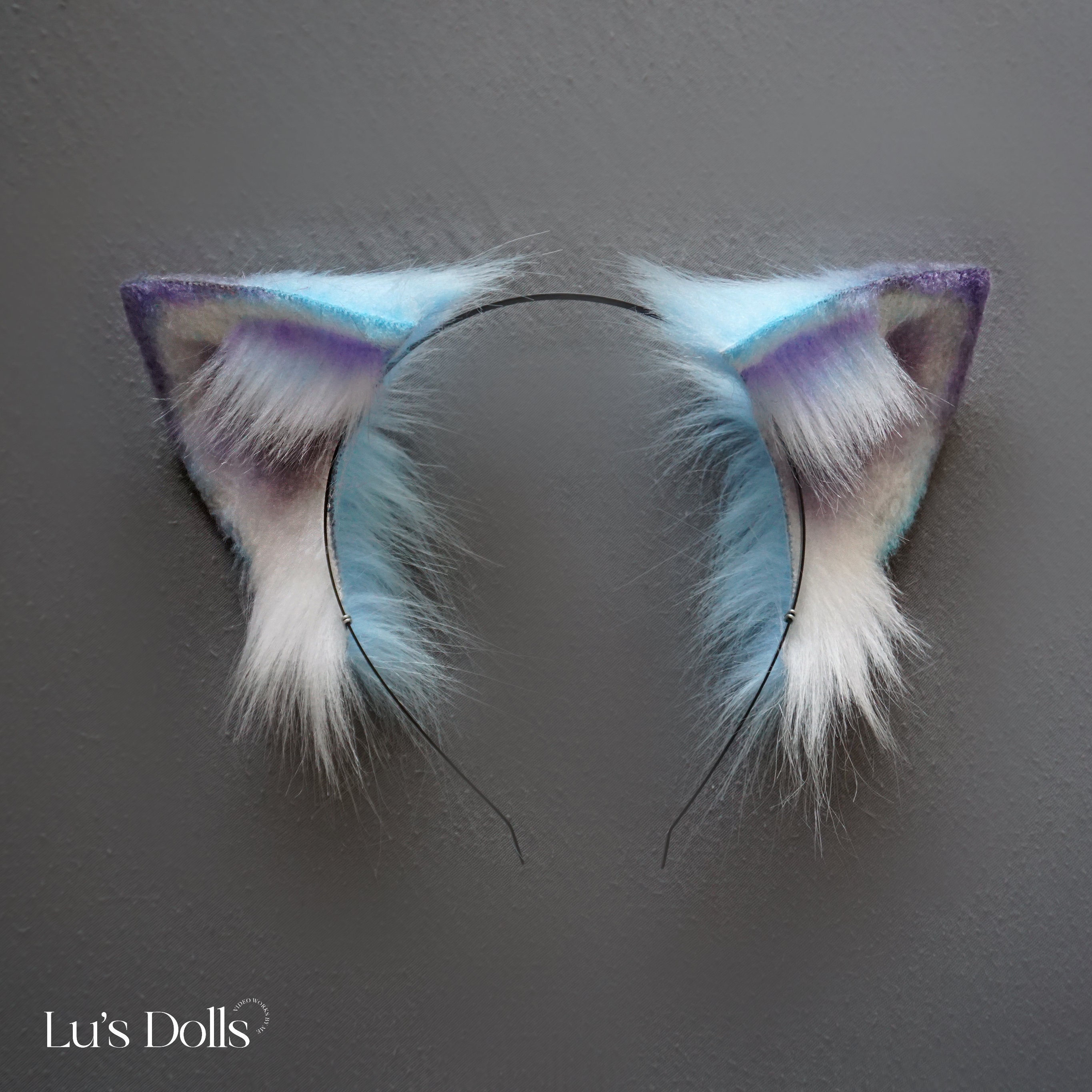 Cat Cos Ears, 3D Blue Magical Ear Simulation Fox Wolf, Furry Cosplaying ...