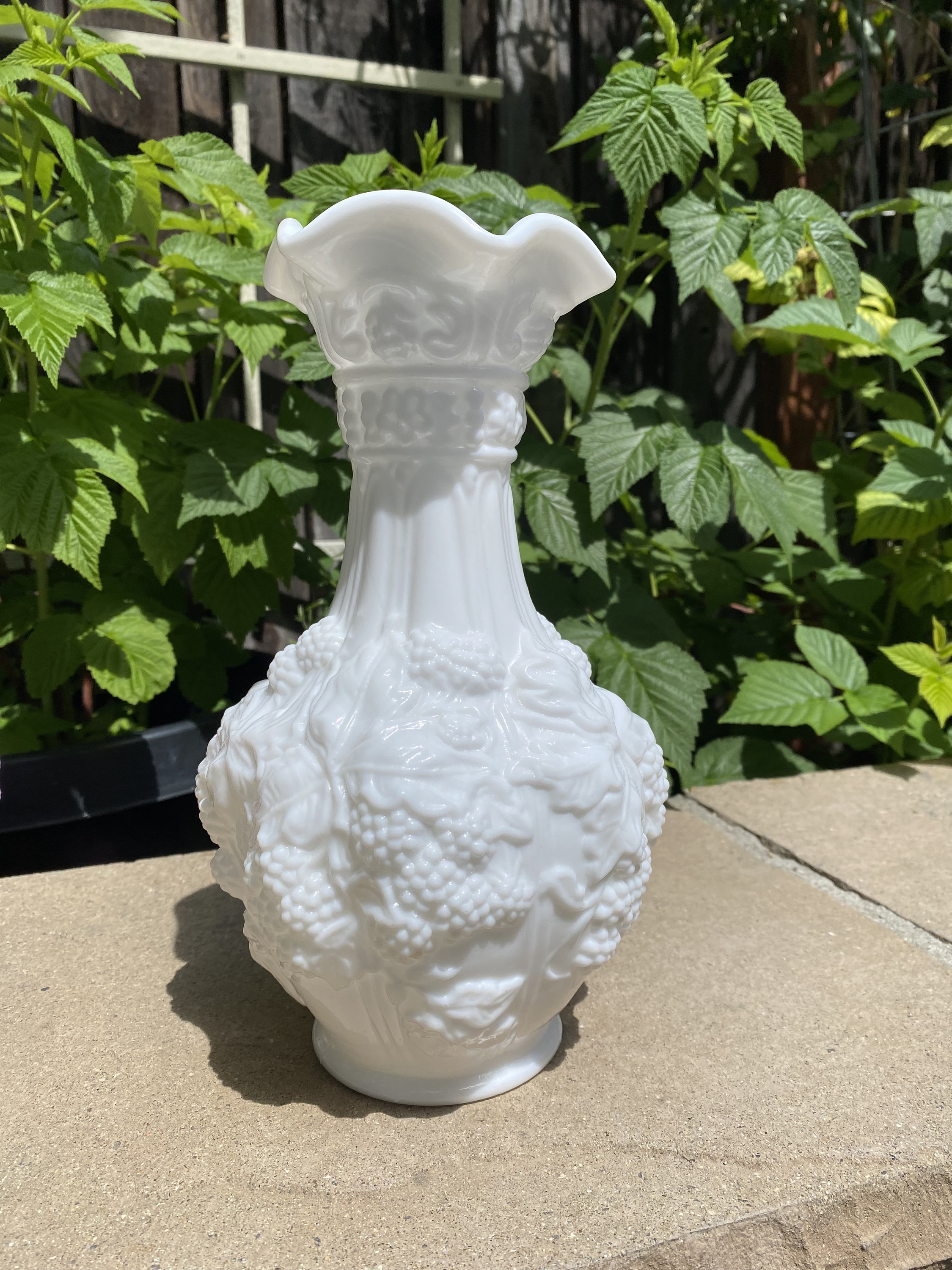 1960s Imperial Milk Glass Vase. Loganberry - Etsy