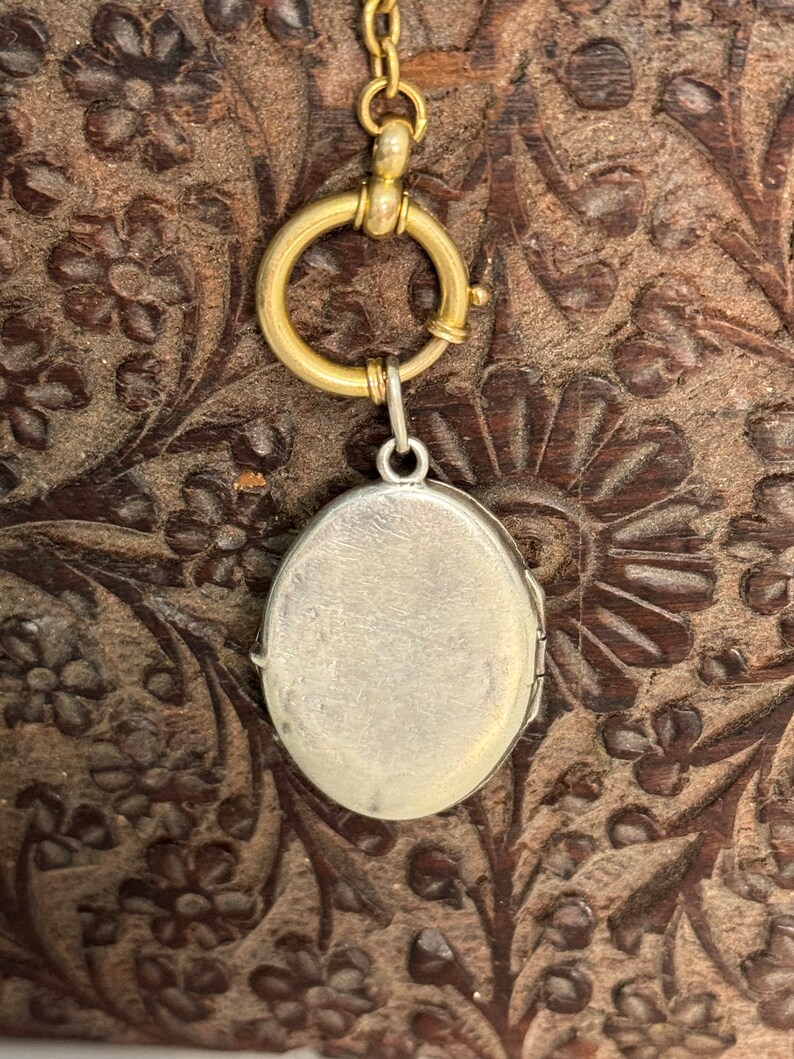 Antique Victorian Sterling Locket , Silver , Hand Painted , Victorian ...