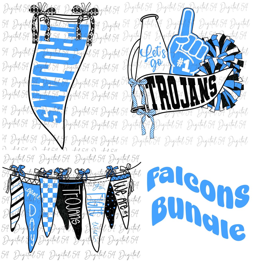 Trojans Pennant Bundle PNG | Cute Digital File | Go Fight Win | Cute ...