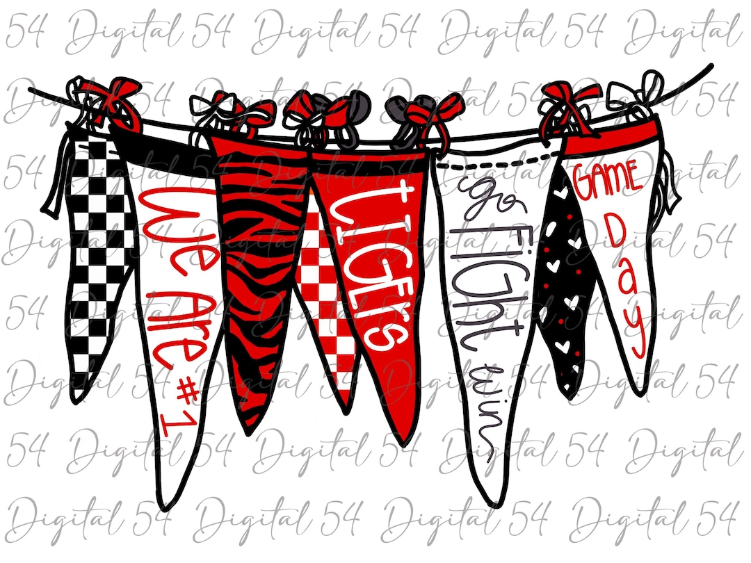 Tigers Pennant PNG | Cute Print | Digital Download | School Spirit ...