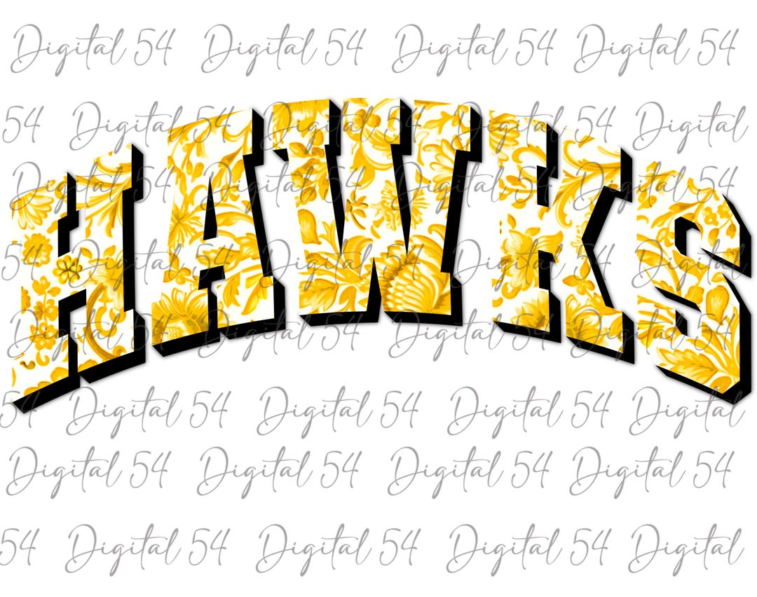 Hawks PNG | Cute Yellow Floral | Digital Download | School Spirit ...