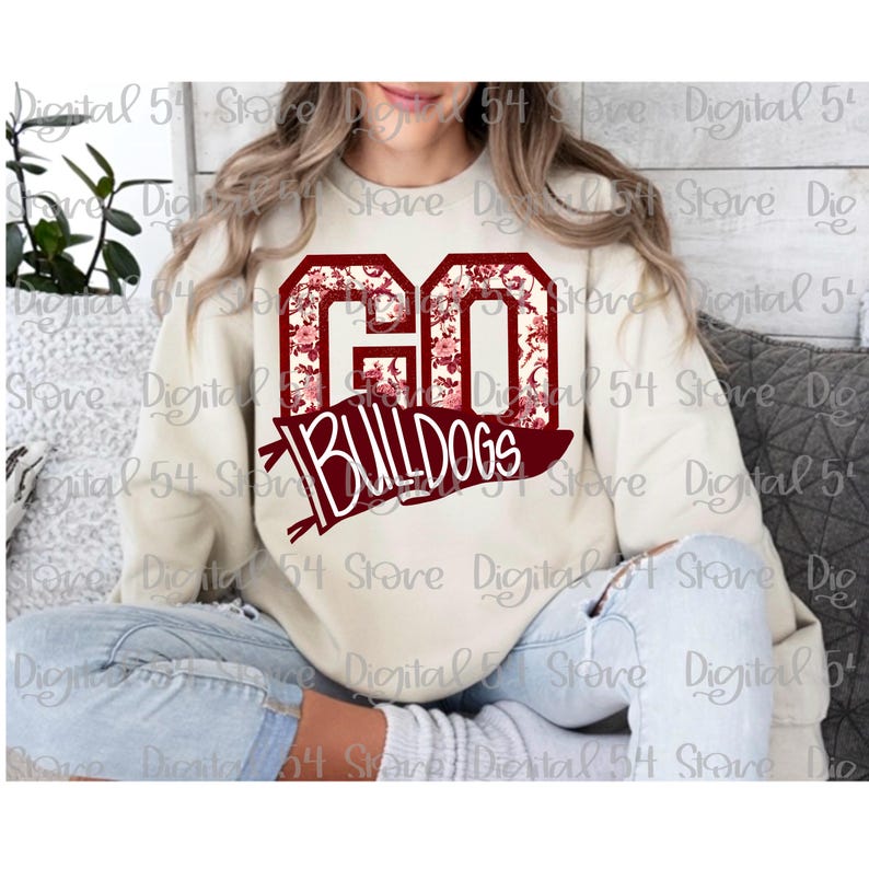 Bulldogs PNG | Maroon White | Digital File | Go Fight Win | Custom ...
