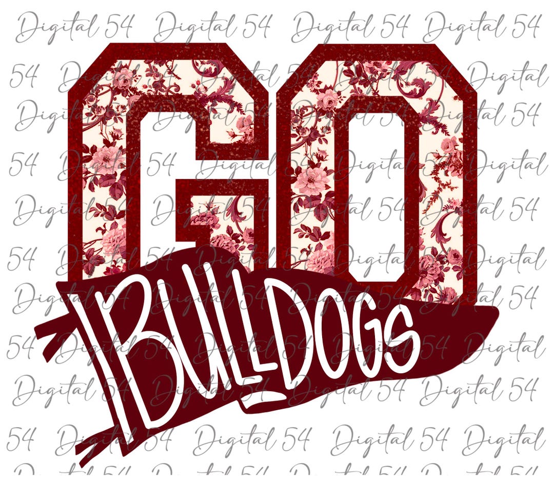 Bulldogs PNG | Maroon White | Digital File | Go Fight Win | Custom ...