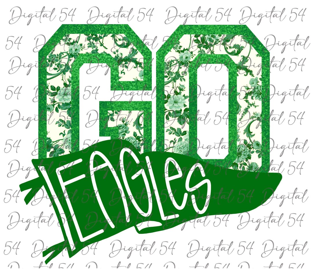 Eagles PNG | Green White | Digital File | Go Fight Win | Custom Pennant ...
