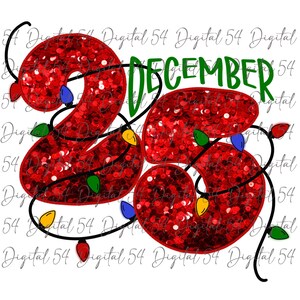 December 25 PNG | Sequin Christmas | Digital File | Xmas Designs ...