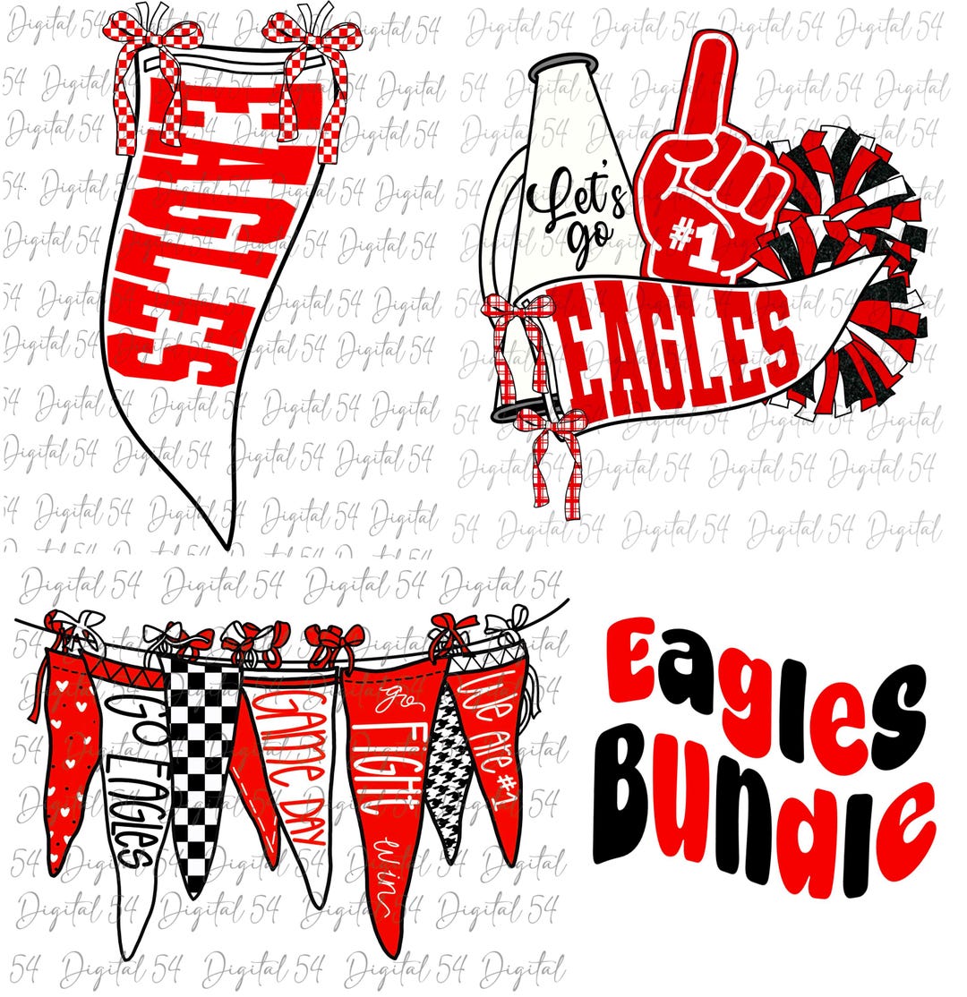 Eagles Pennant Bundle PNG | Cute Digital File | Go Fight Win | Cute ...