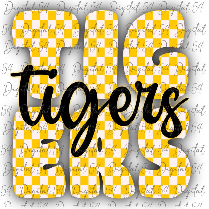 Tigers PNG: Yellow & Black School Mascot (digital Download) - Etsy
