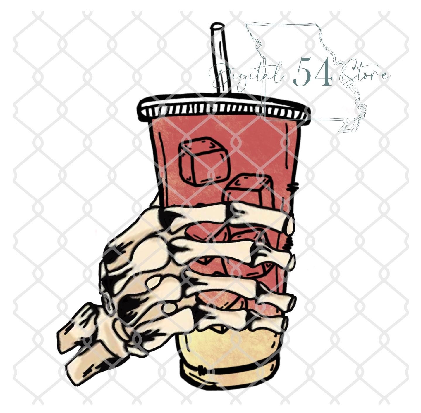 Skeleton Hand Holding Tea PNG | Tea and Shake | Healthy Tea | Digital ...