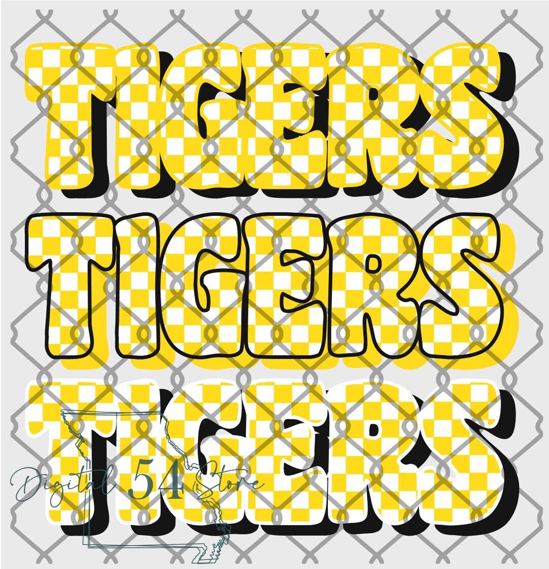 Tigers PNG | Yellow and White | Digital File | Ready to Print ...