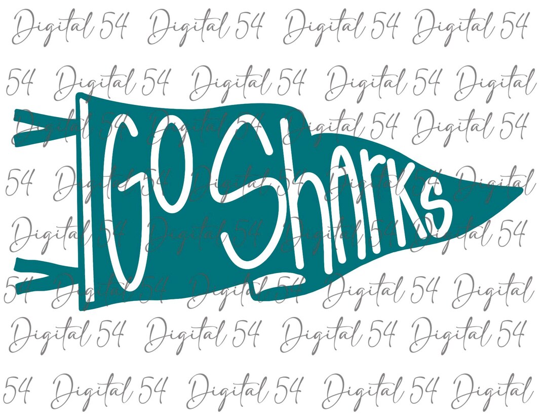 Go Sharks Flag PNG | THREE Prints | Digital Download | Cut File ...