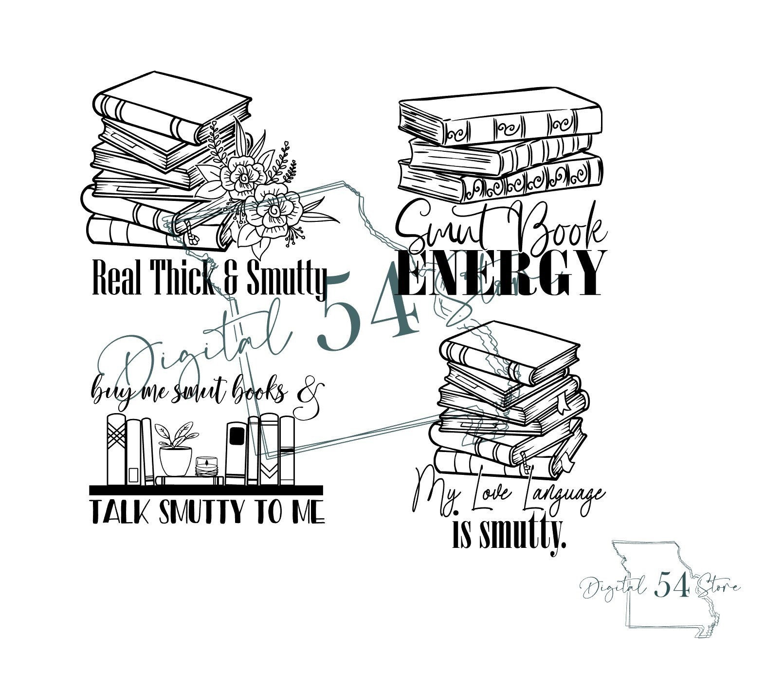Smut Book SVG Digital Download Cut File Book Lover Custom Designs ...