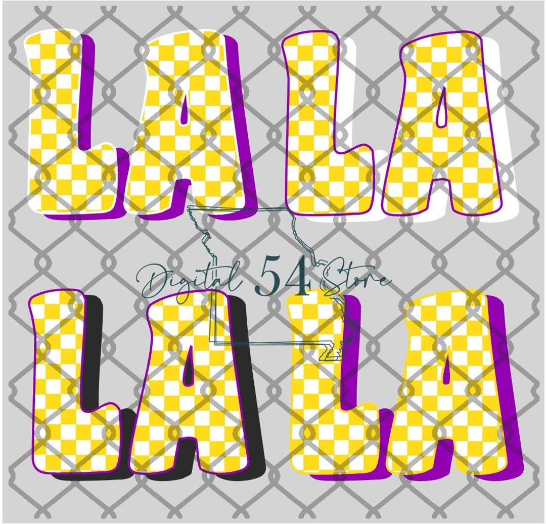 LA PNG | Purple and Yellow | Digital File | Ready to Print | Checkered ...
